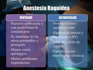 Anestesia raquídea | PPTX