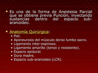 Anestesia raquidea | PPT