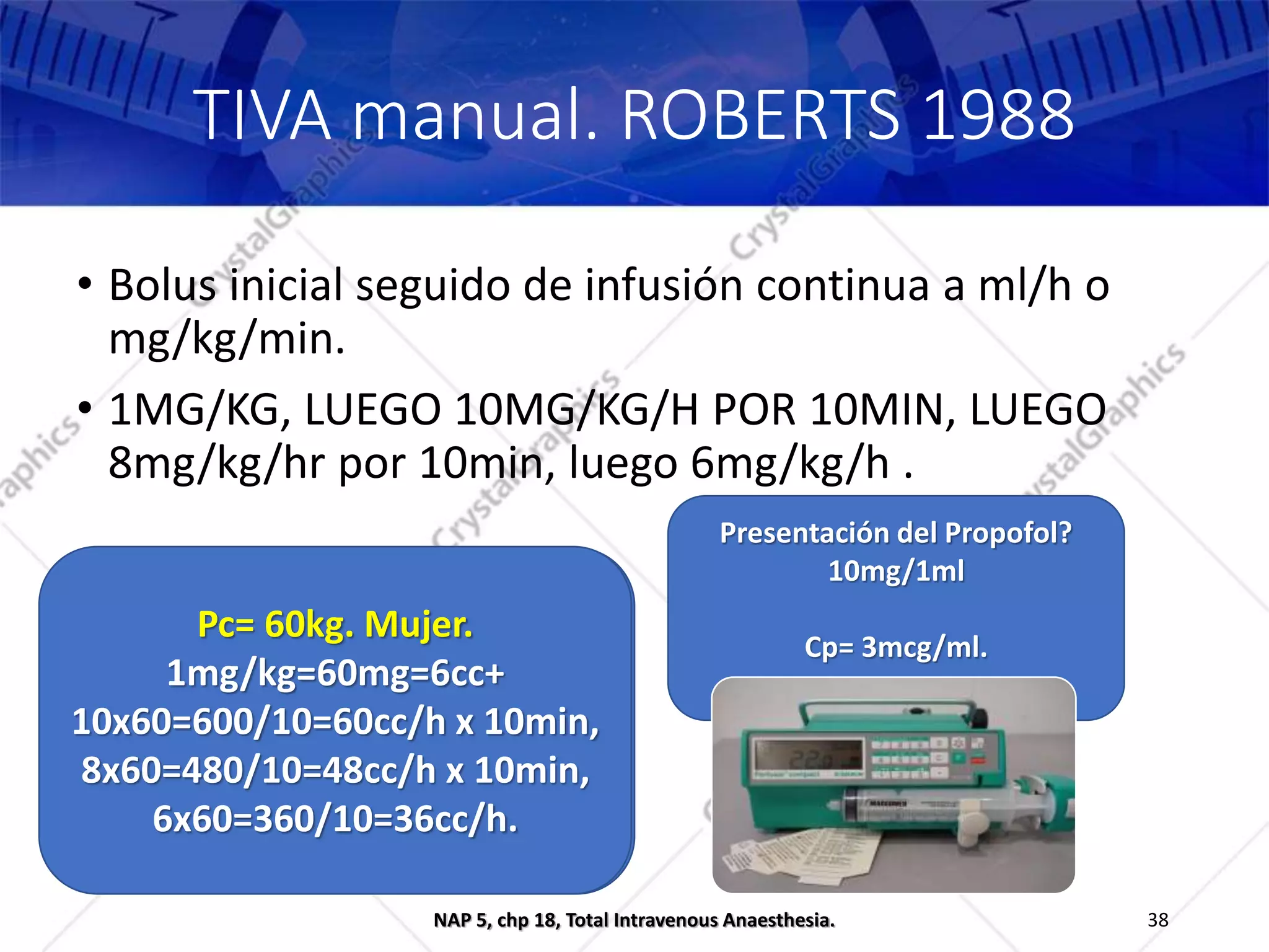 Anestesia total intravenosa (TIVA) | PPTX