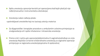 Anestezija u akušerskim operacijama | PPTX