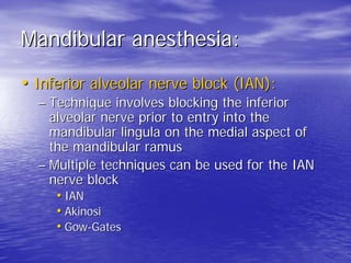 Dental Anesthesia | PPT