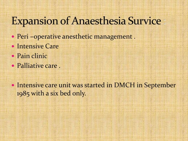 History of Anaesthesia - Dr Tanjim Reza | PPT