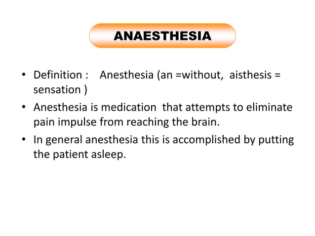 Anesthesia | PPT