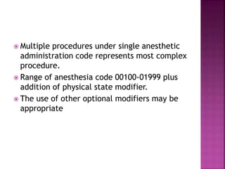 Anesthesia CPT Coding 2017 | PPTX
