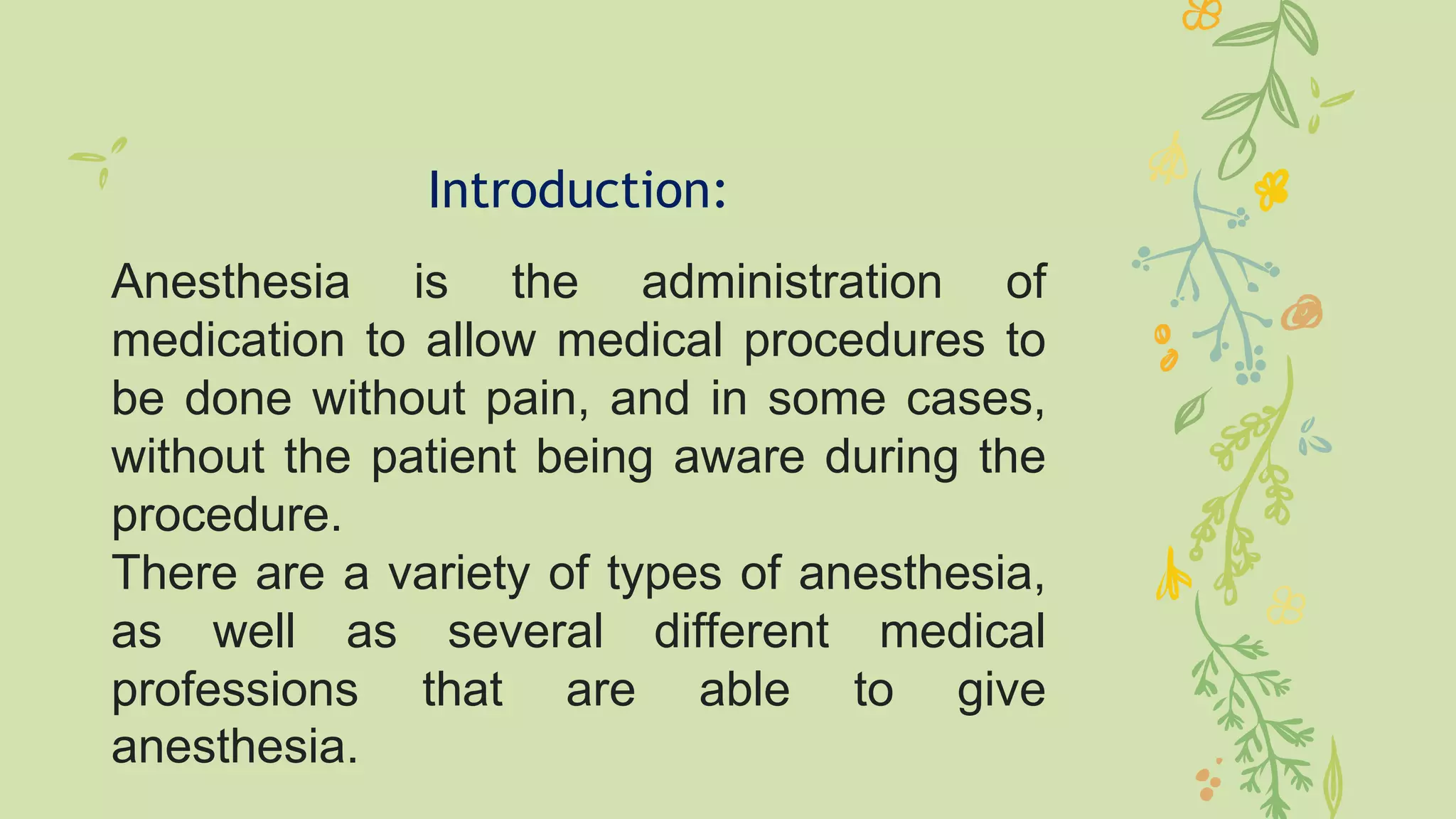 Anesthesia | PPTX