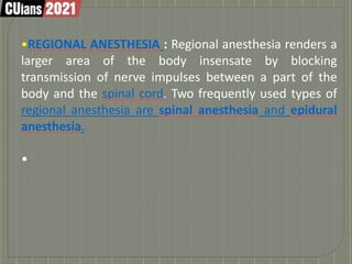 anesthesia ppt medical surgical nursing | PPTX
