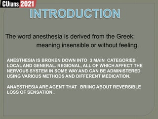 anesthesia ppt medical surgical nursing | PPTX