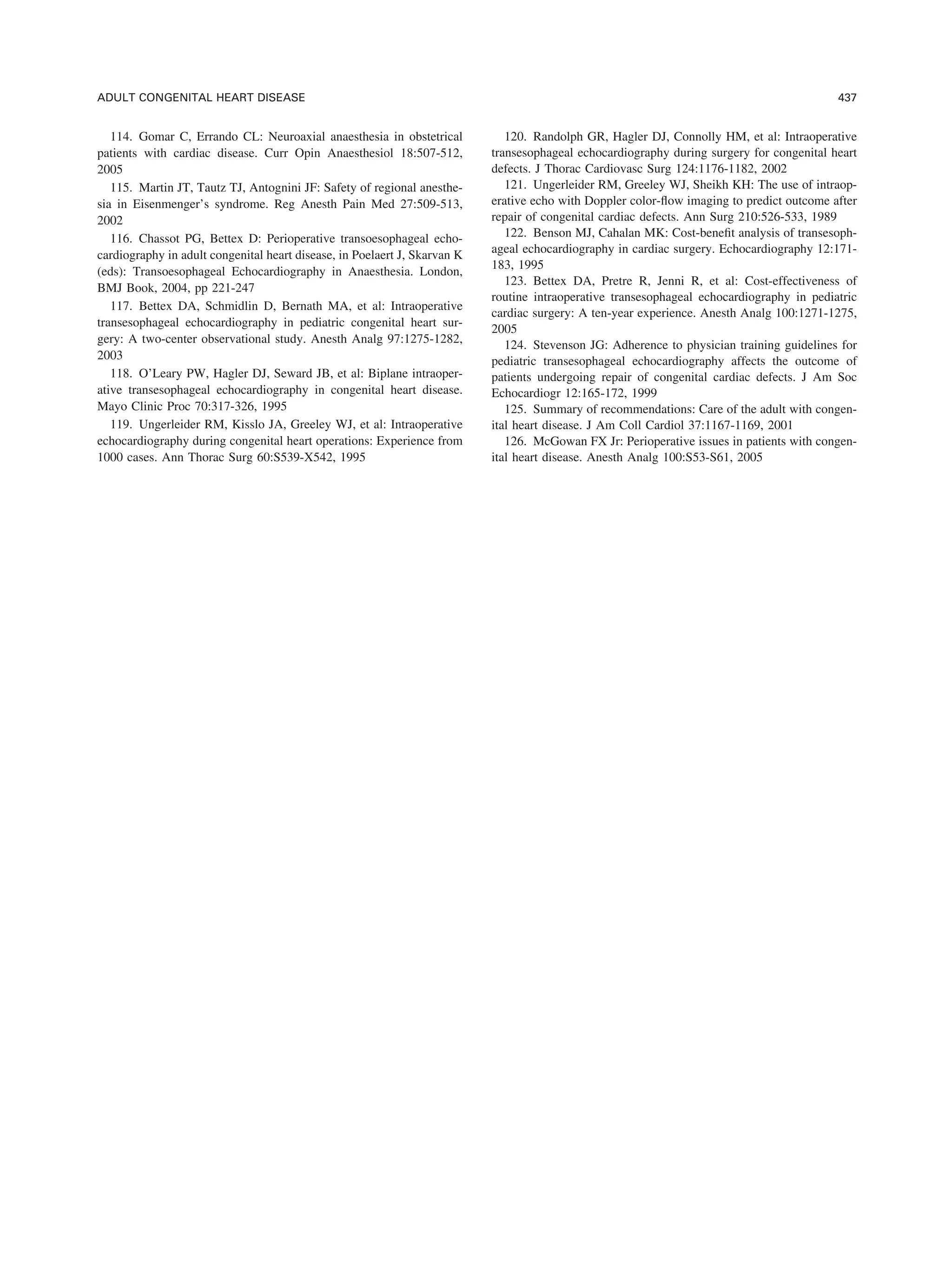 Anesthesia And Congenital Heart Disease | PDF