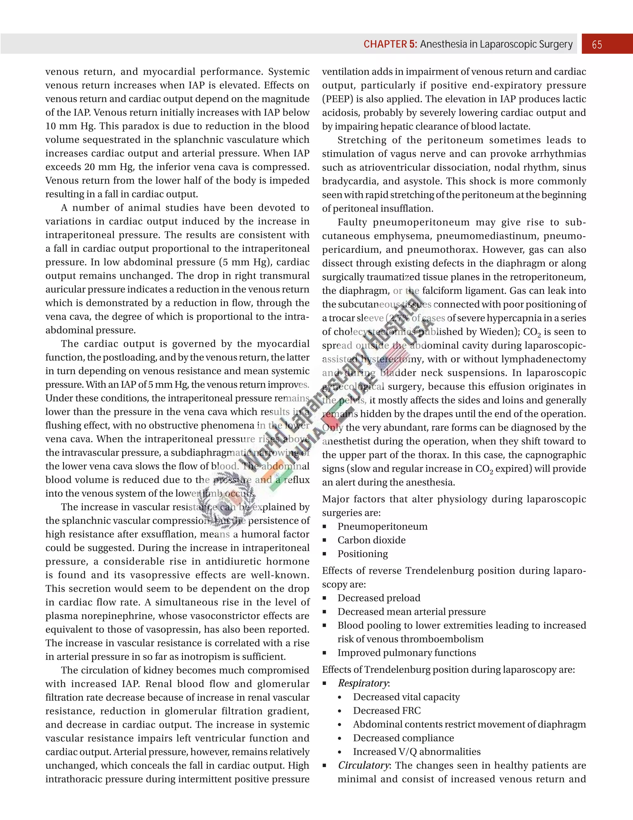 Anesthesia in Laparoscopic Surgery | PDF