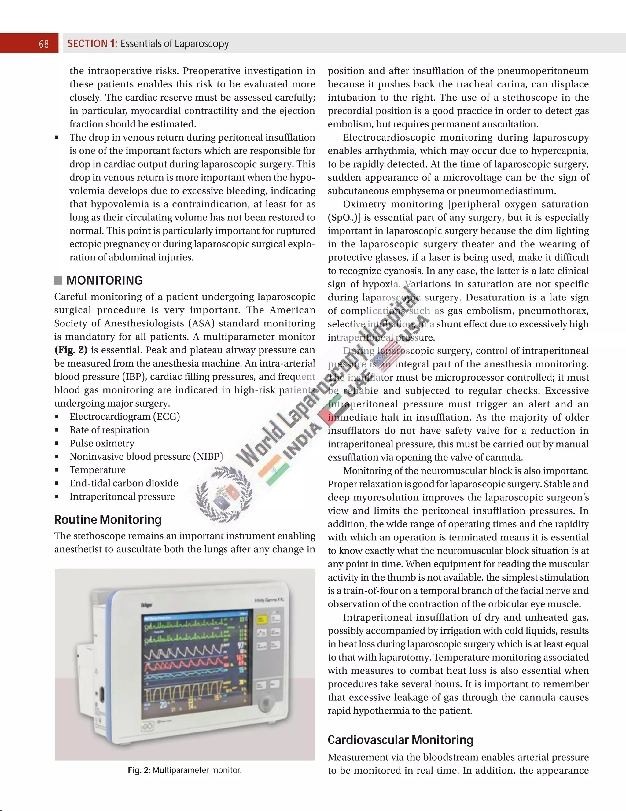 Anesthesia in Laparoscopic Surgery | PDF