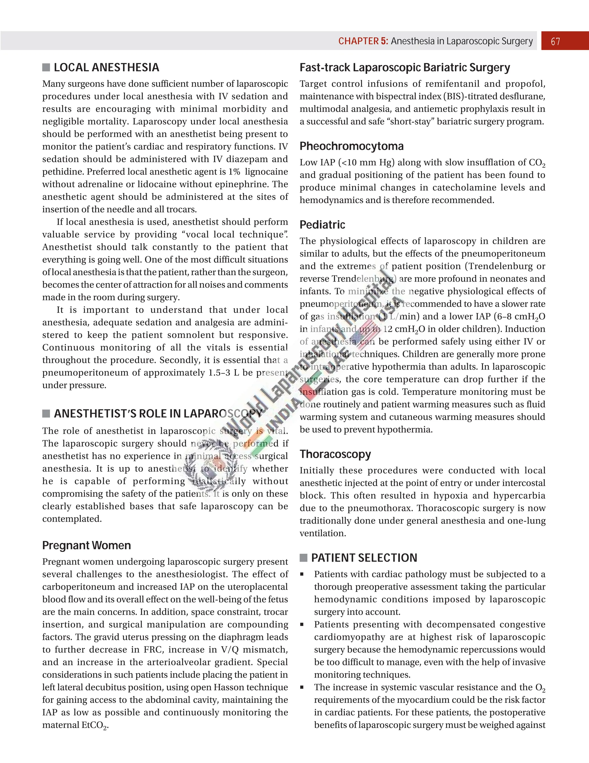 Anesthesia in Laparoscopic Surgery in India | PDF