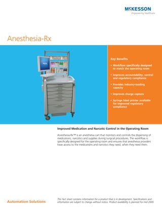 Anesthesia-RxSellSheet | PDF