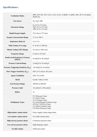 Advanced Anesthesia System MD-ANS-1006. | PDF