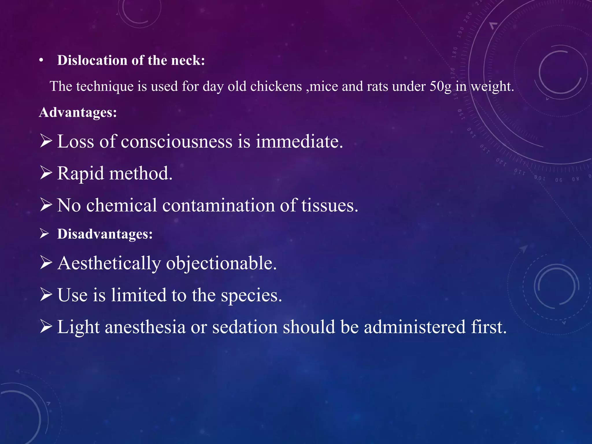 Anesthesia and euthanasia of experimental animal by vivek and naveen | PPTX