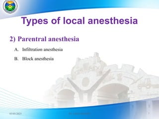 Anesthesia and EXOdontia dental ppt..... | PPTX