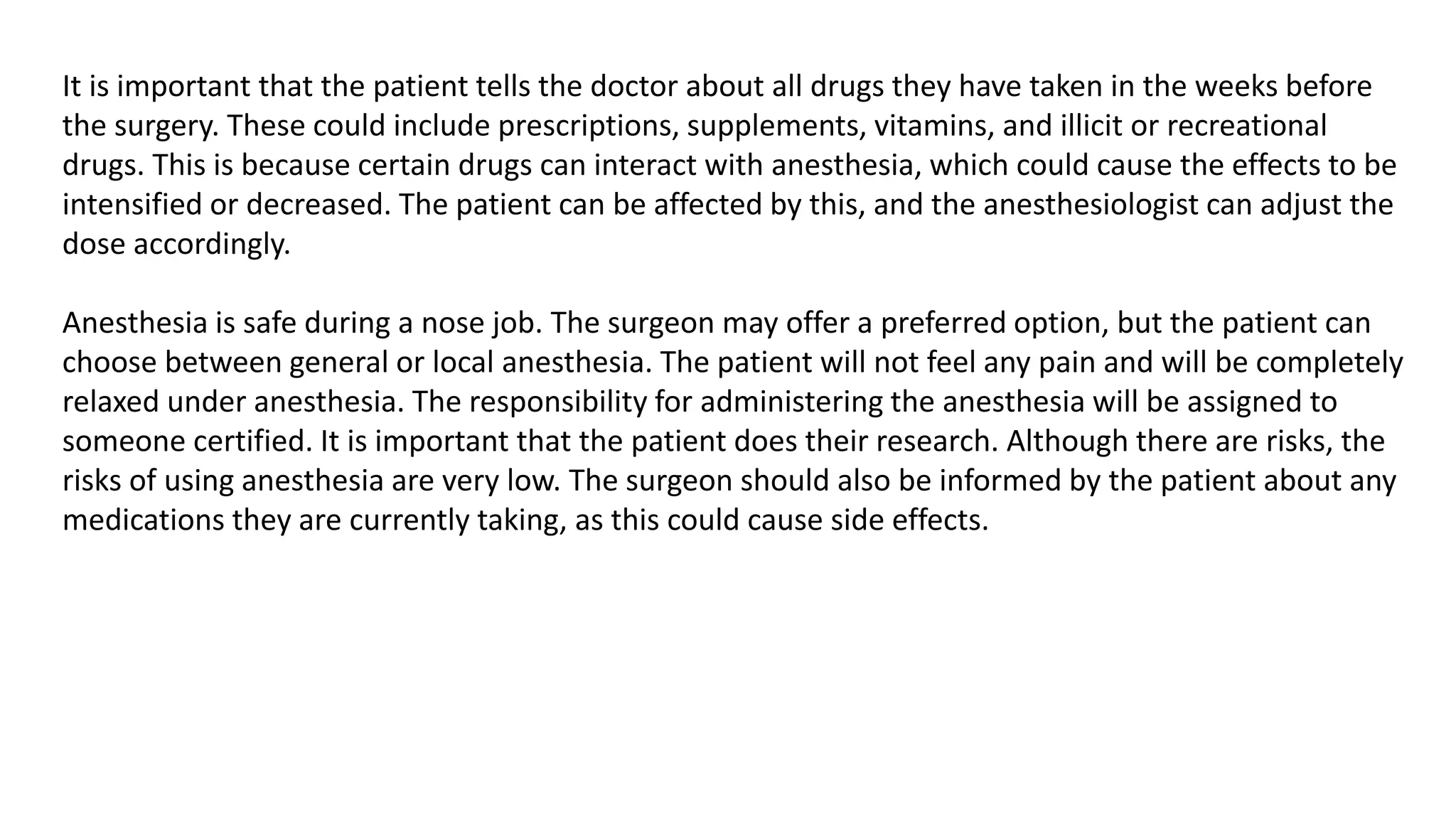 Anesthesia and rhinoplasty | PPTX