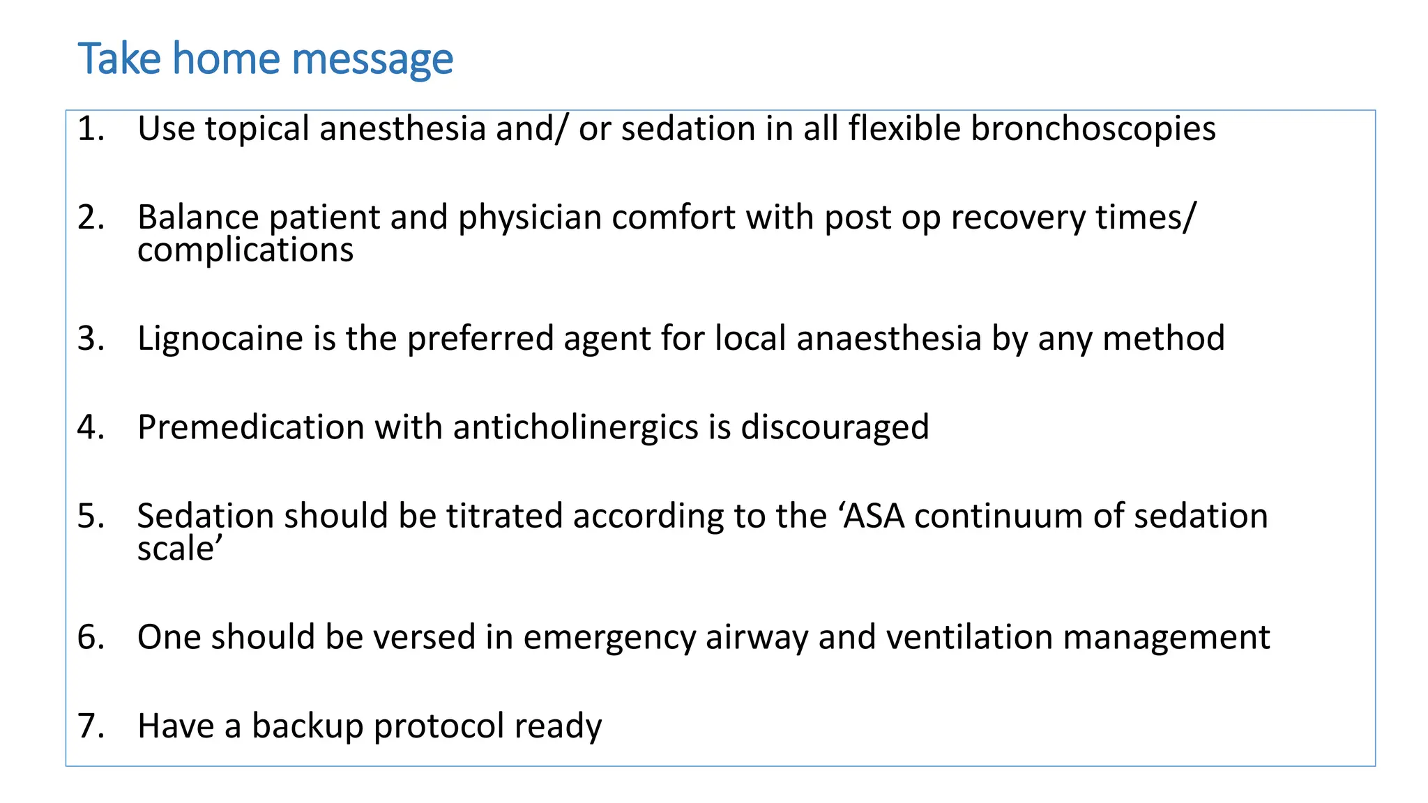 Anesthesia and sedation during flexible bronchoscopy | Jindal chest ...