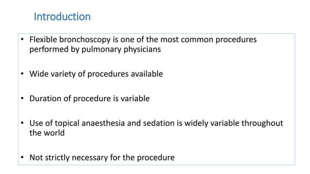 Anesthesia and sedation during flexible bronchoscopy | Jindal chest ...