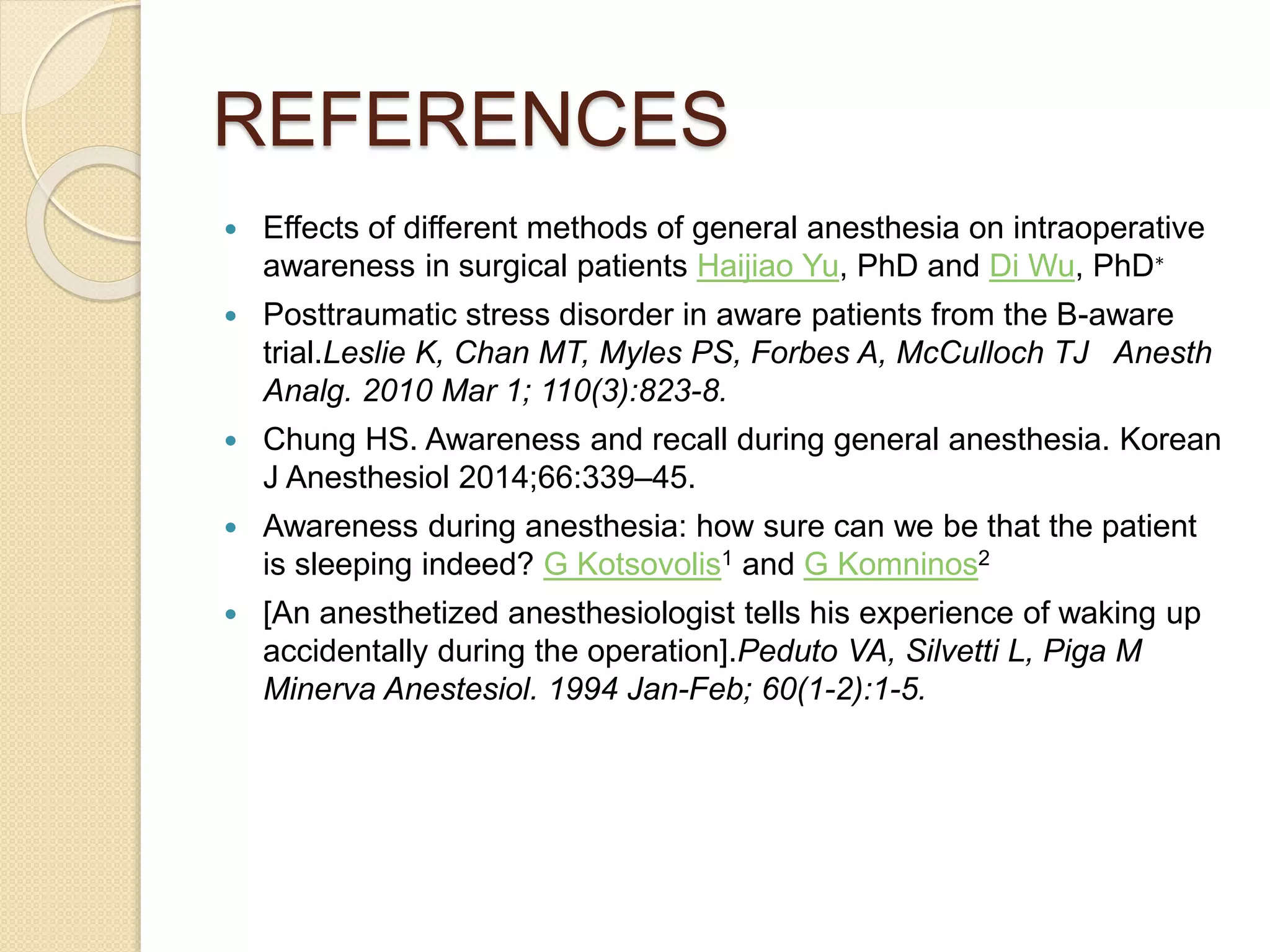 Anesthesia awareness | PPTX