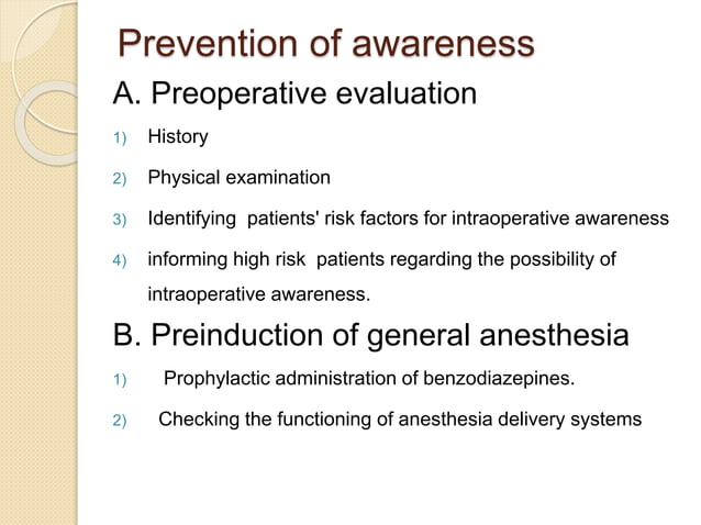 Anesthesia awareness | PPTX | Surgery | Medical Health
