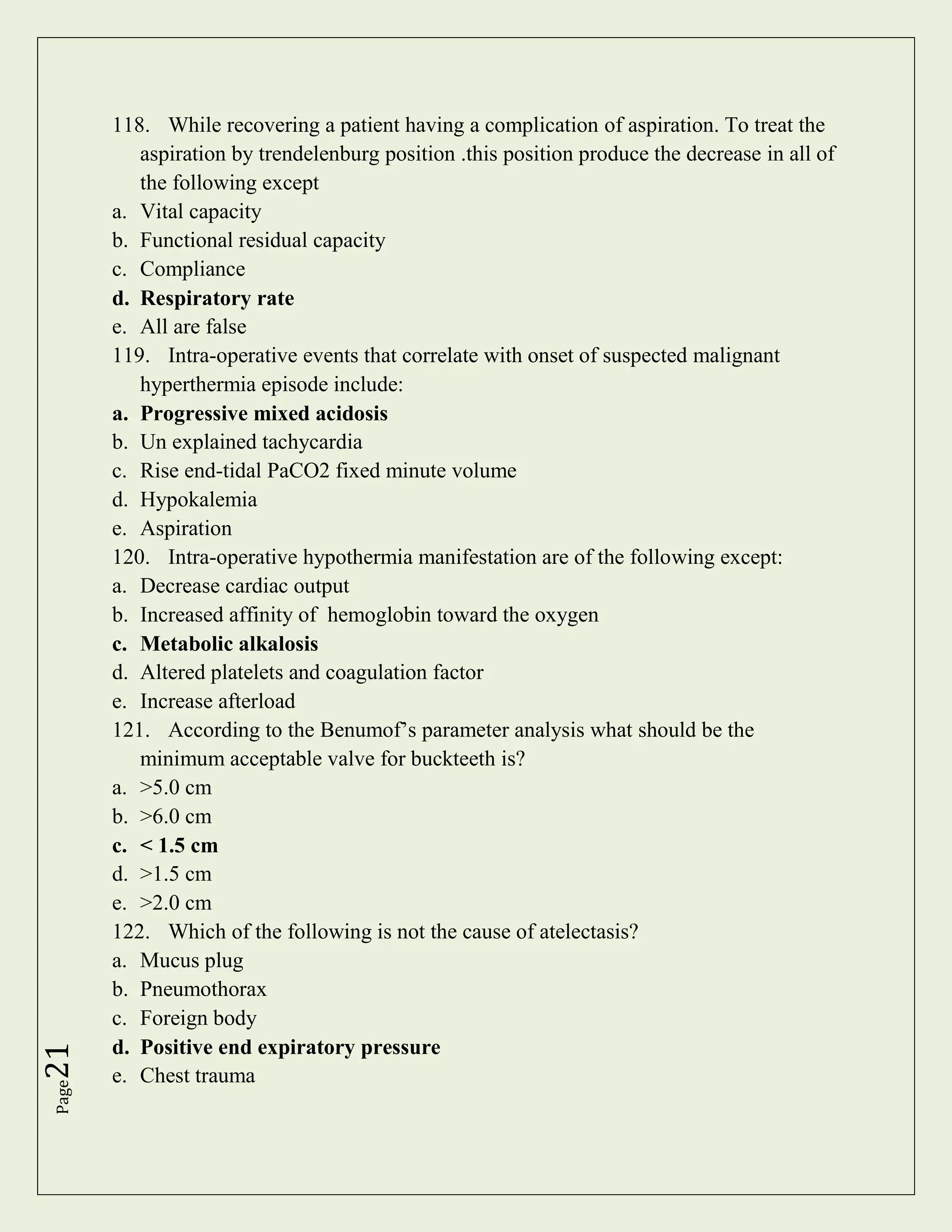 Anesthesia complications mcqs by israr ysfz | PDF