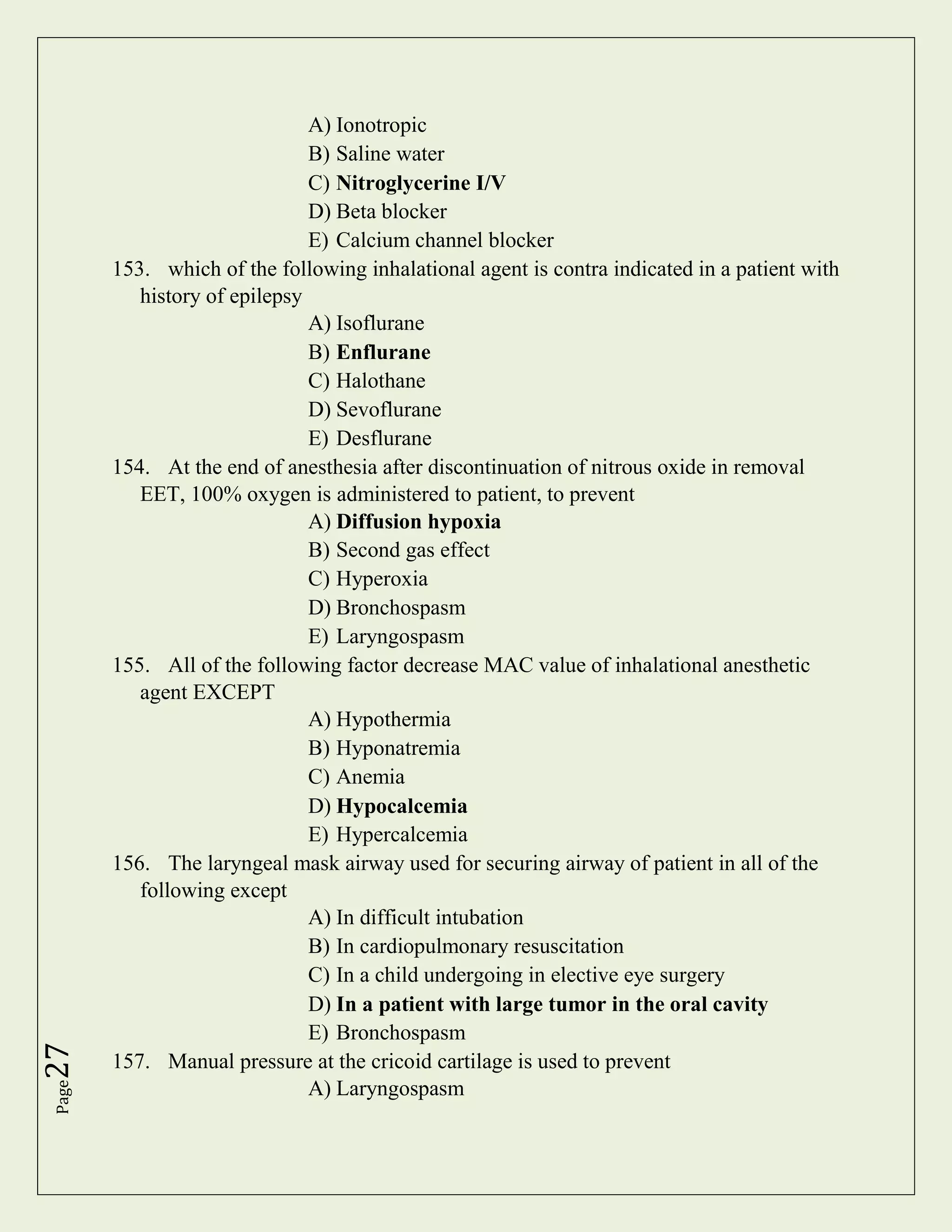 Anesthesia complications mcqs by israr ysfz | PDF