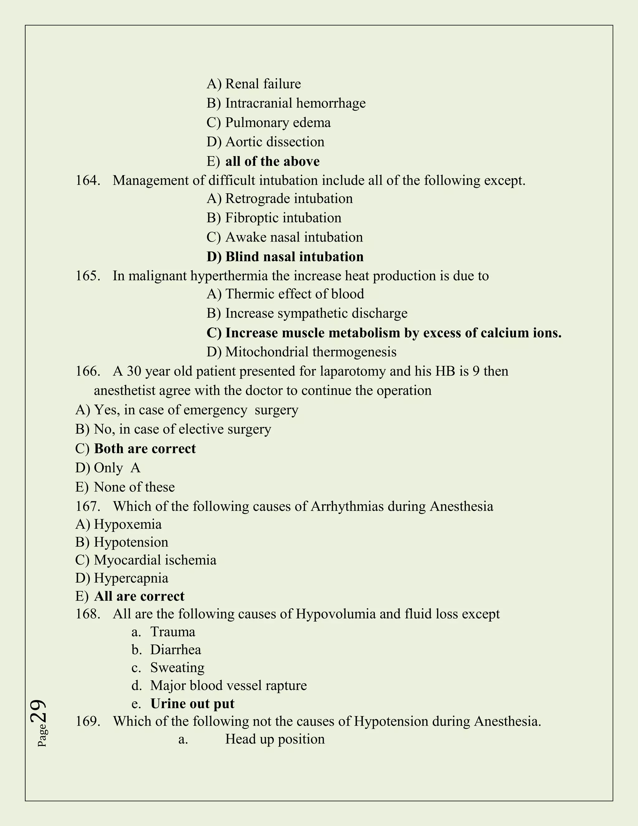 Anesthesia complications mcqs by israr ysfz | PDF