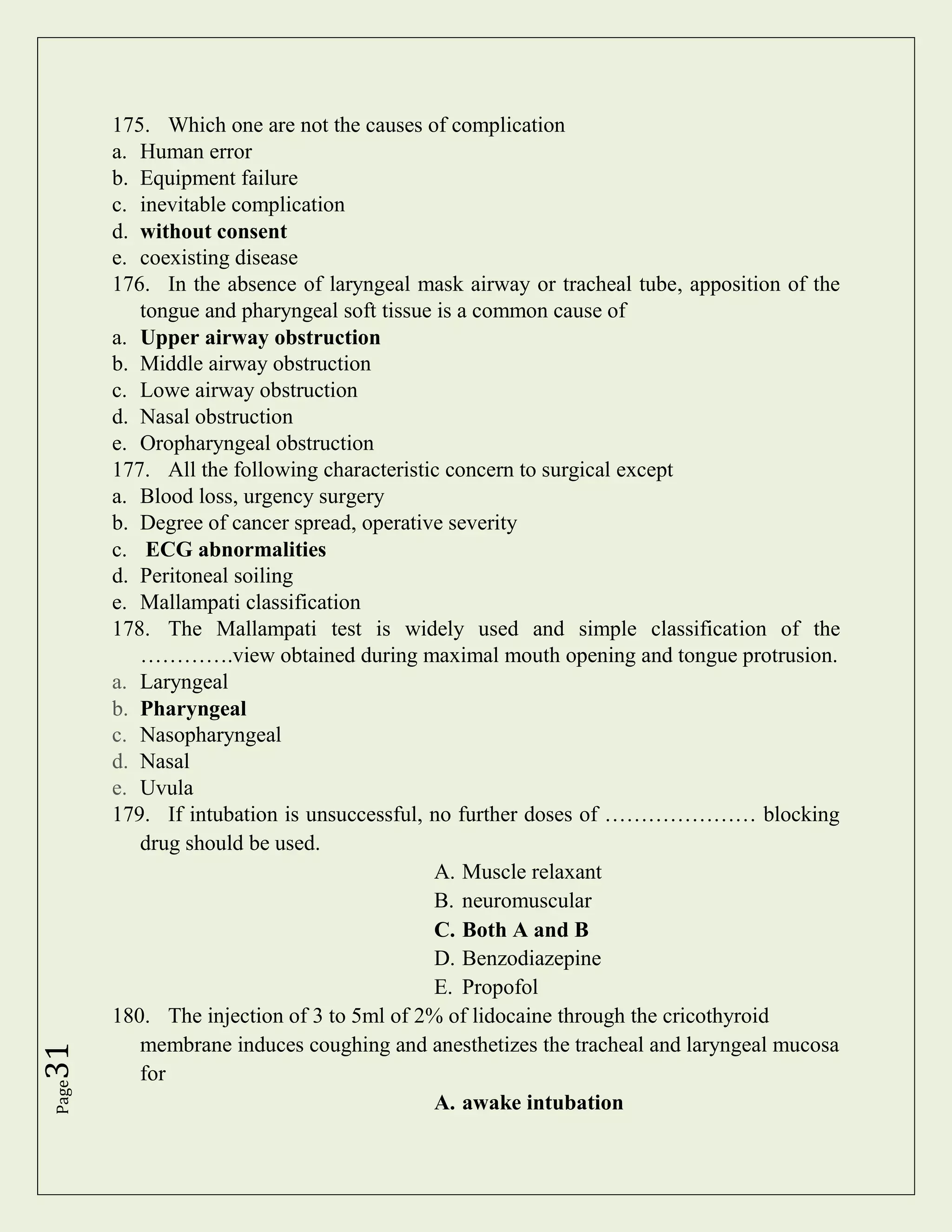 Anesthesia complications mcqs by israr ysfz | PDF