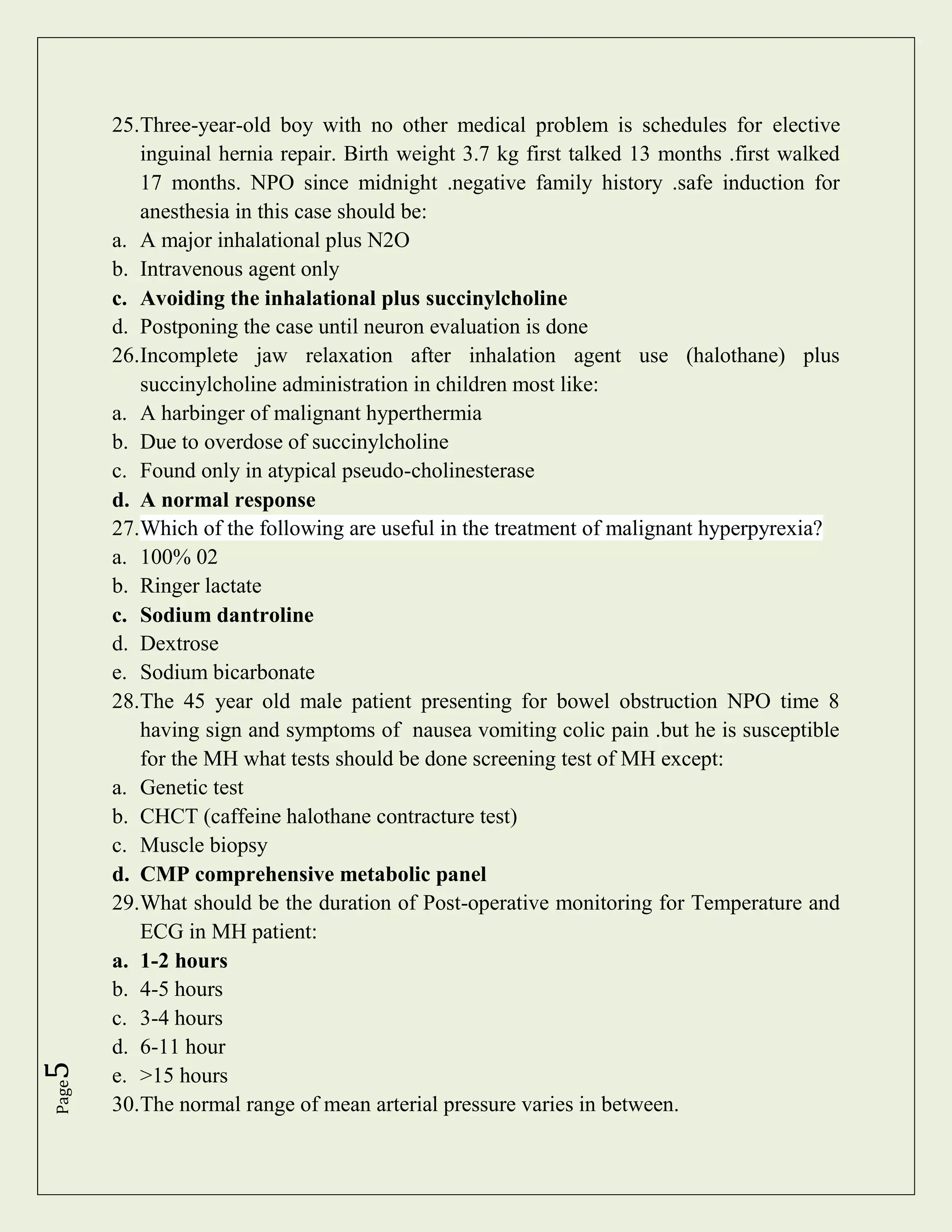Anesthesia complications mcqs by israr ysfz | PDF