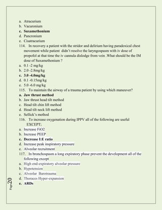 Anesthesia complications mcqs by israr ysfz | PDF
