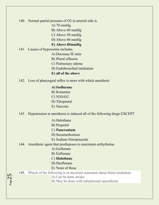 Anesthesia complications mcqs by israr ysfz | PDF