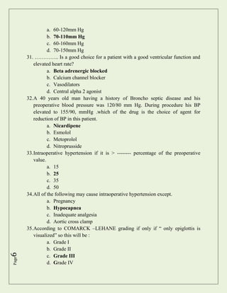 Anesthesia complications mcqs by israr ysfz | PDF