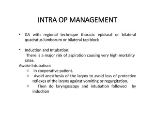 ANESTHESIA CONSIDERATION FOR A CASE OF INTESTINAL OBSTRUCTION RAVEENA ...