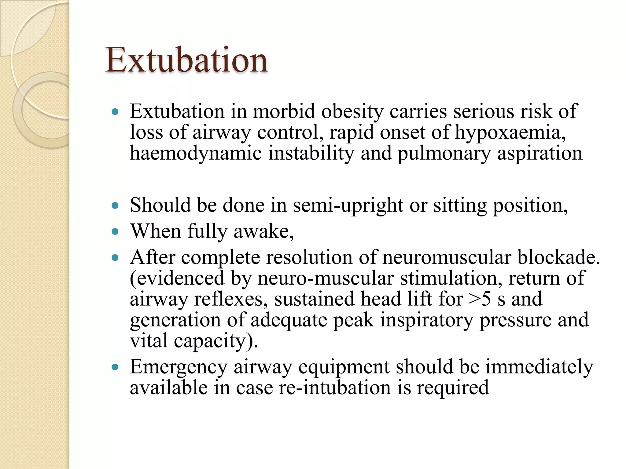 Anesthesia for bariatric surgery | PPTX