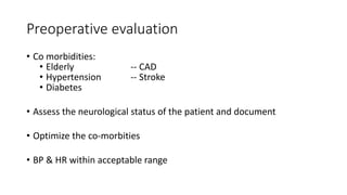 Anesthesia for carotid endarterectomy | PPTX