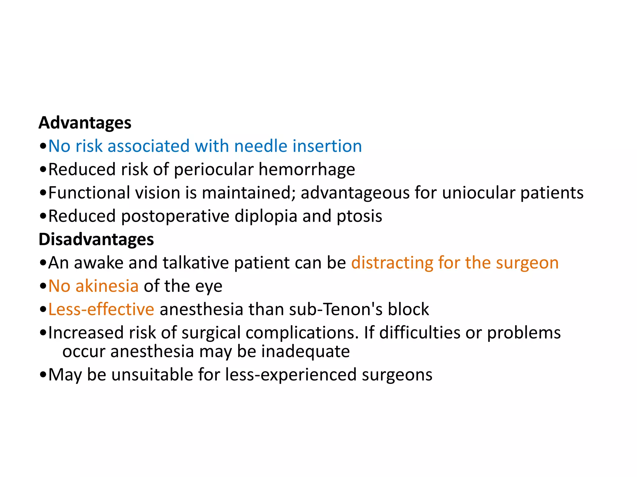 Anesthesia for cataract surgery | PPTX