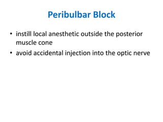 Anesthesia for cataract surgery | PPTX