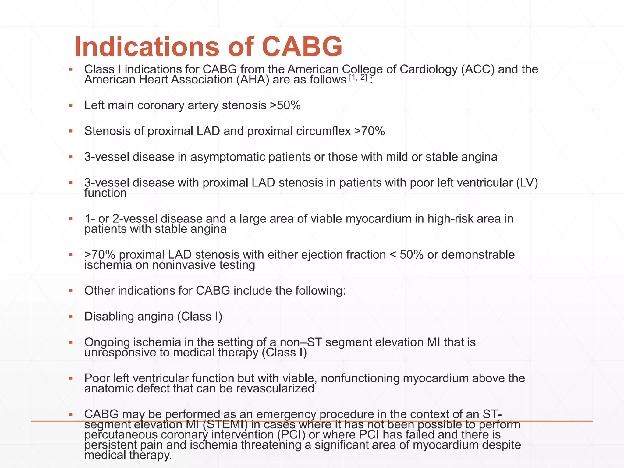 Anesthesia for coronary artery bypass grafting | PPTX