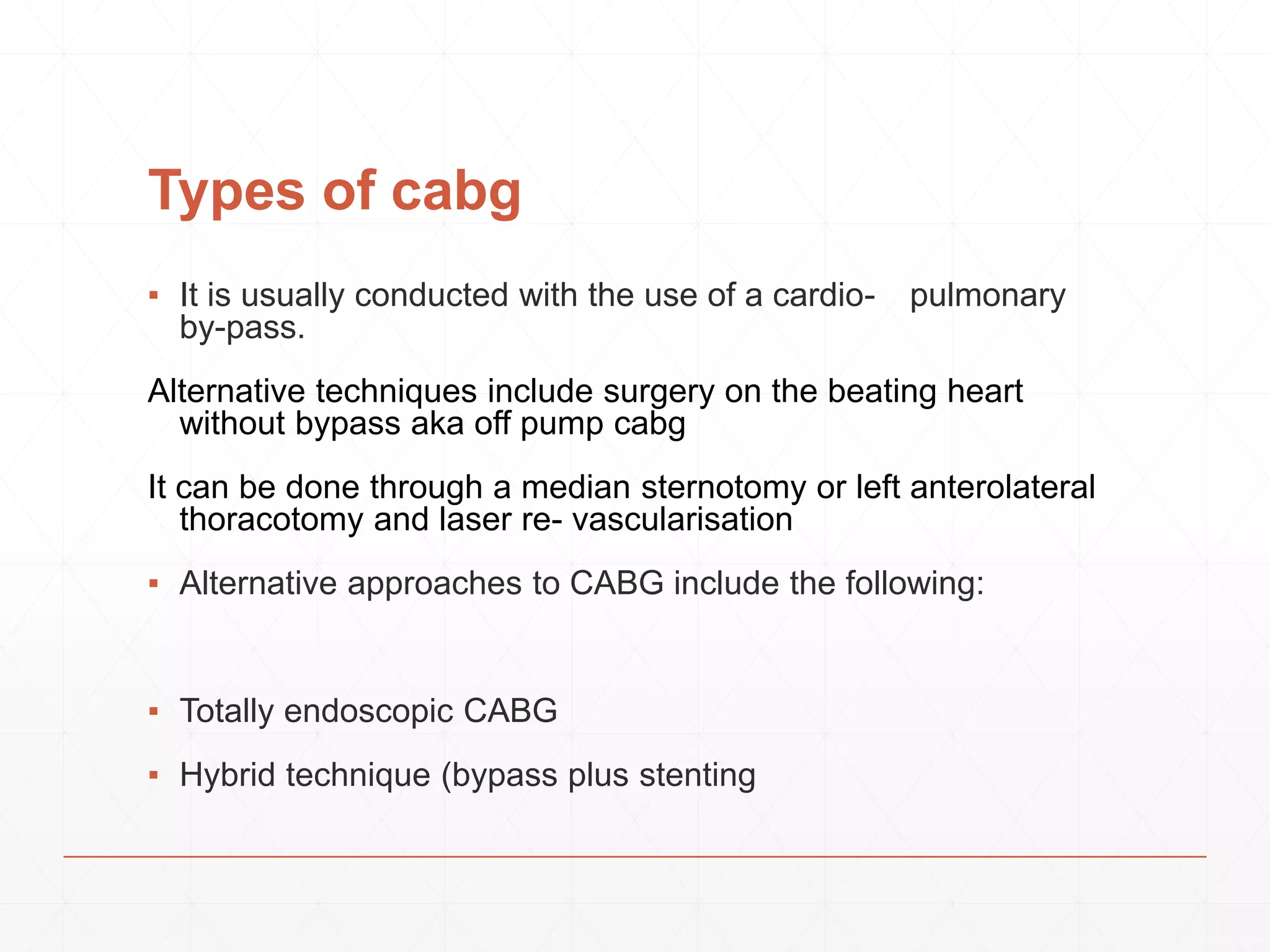 Anesthesia for coronary artery bypass grafting | PPTX