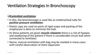 Anesthesia for diagnostic thoracic procedures | PPTX