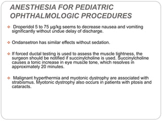 Anesthesia for eye surgery | PPTX