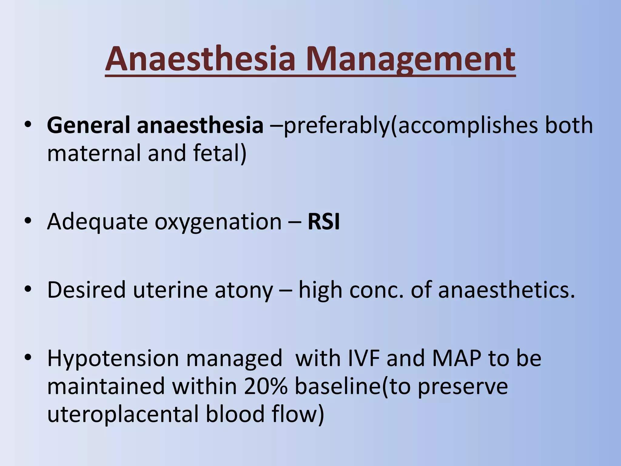 Anesthesia for fetal surgeries | PPTX