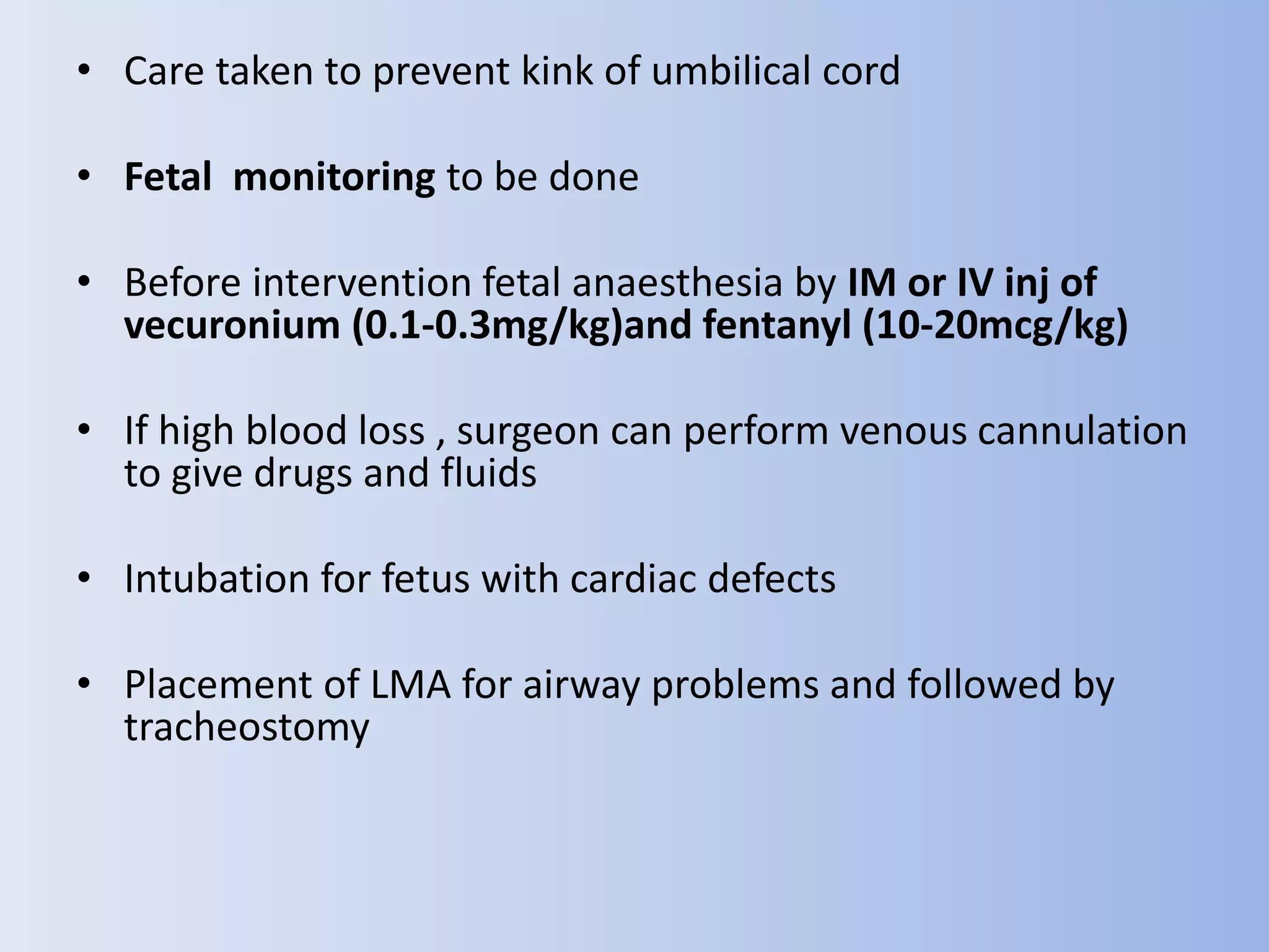 Anesthesia for fetal surgeries | PPTX