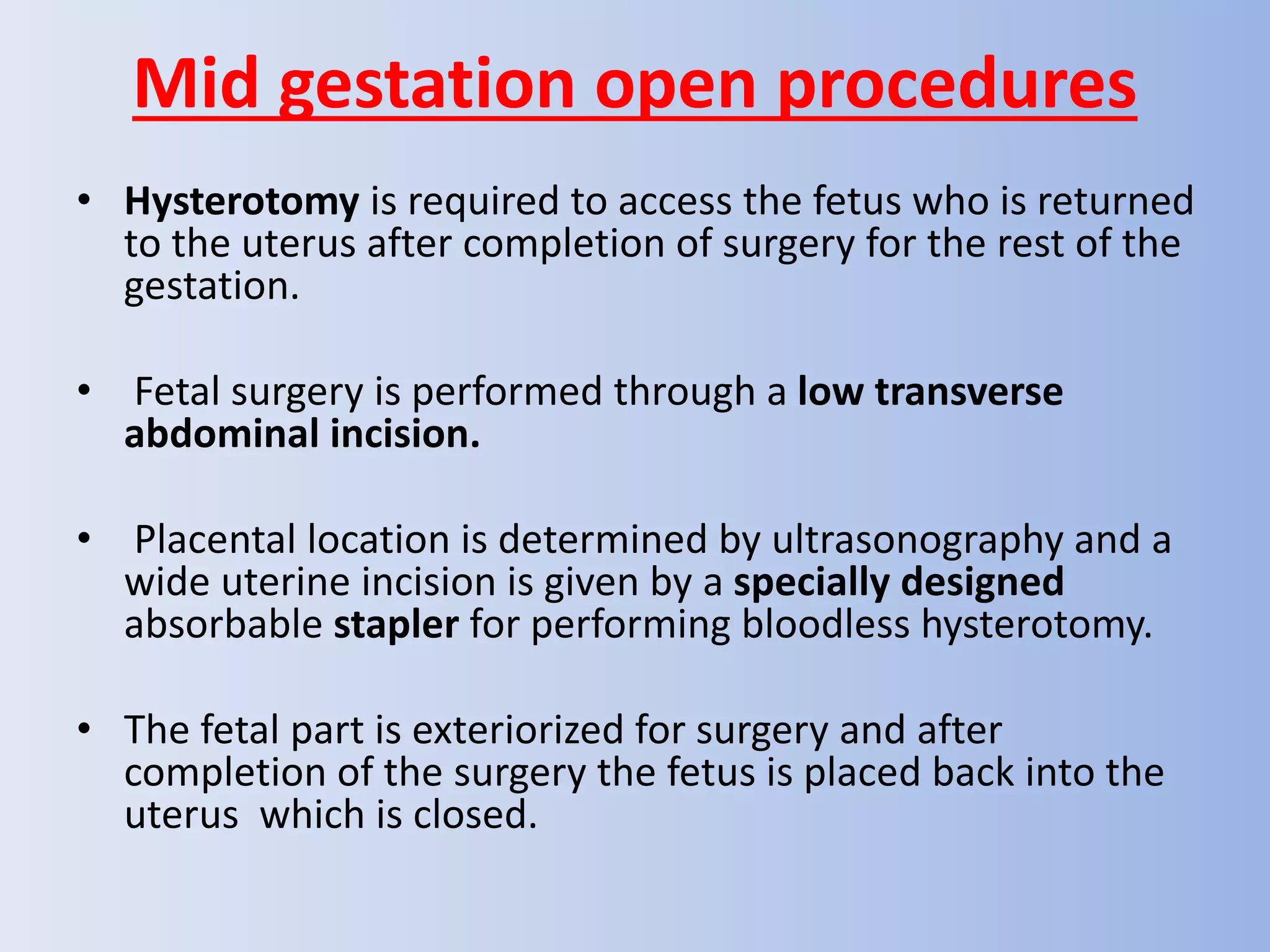Anesthesia for fetal surgeries | PPTX