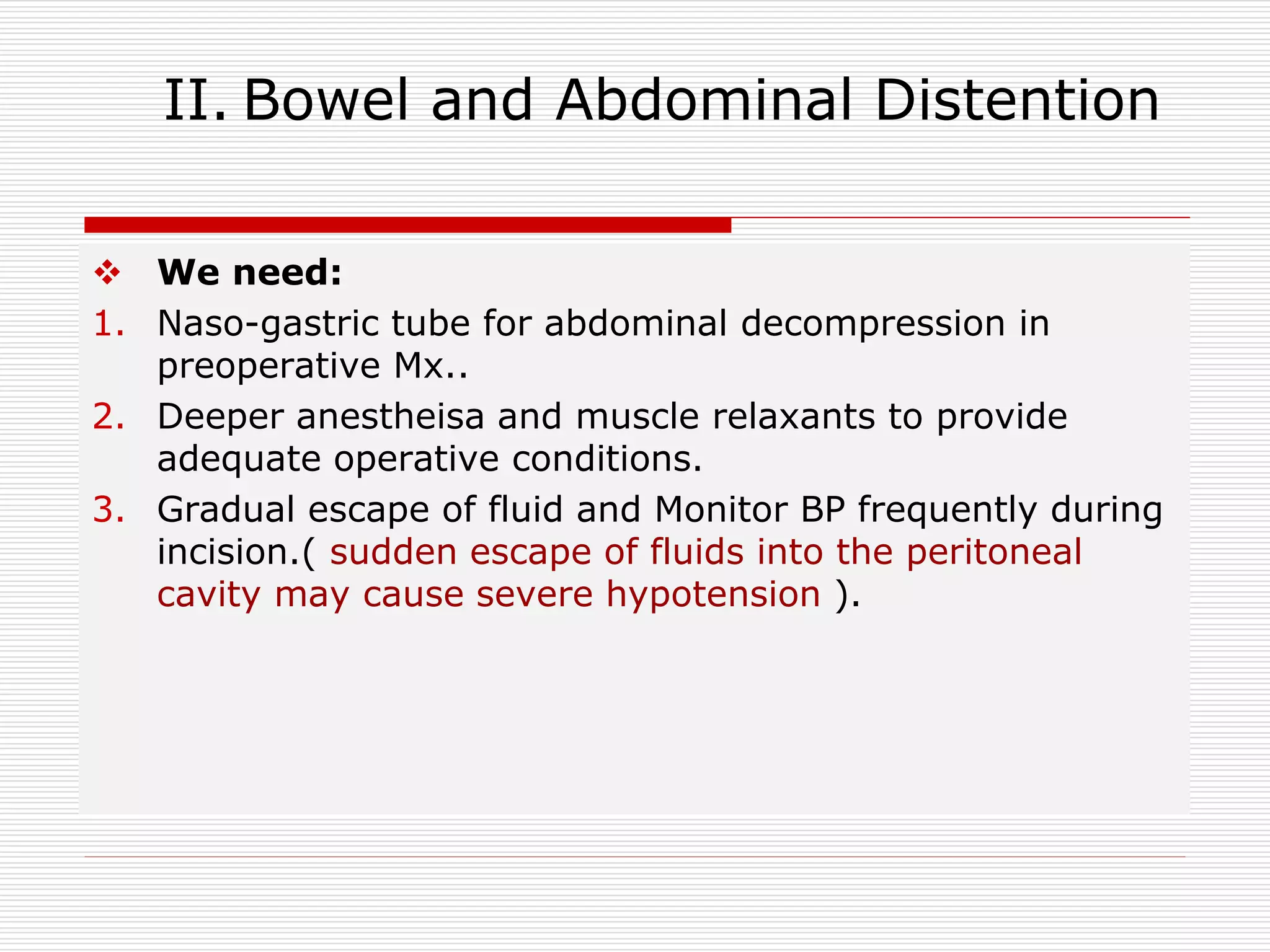 Anesthesia for intestinal obstruction | PPTX