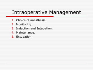 Anesthesia for intestinal obstruction | PPTX