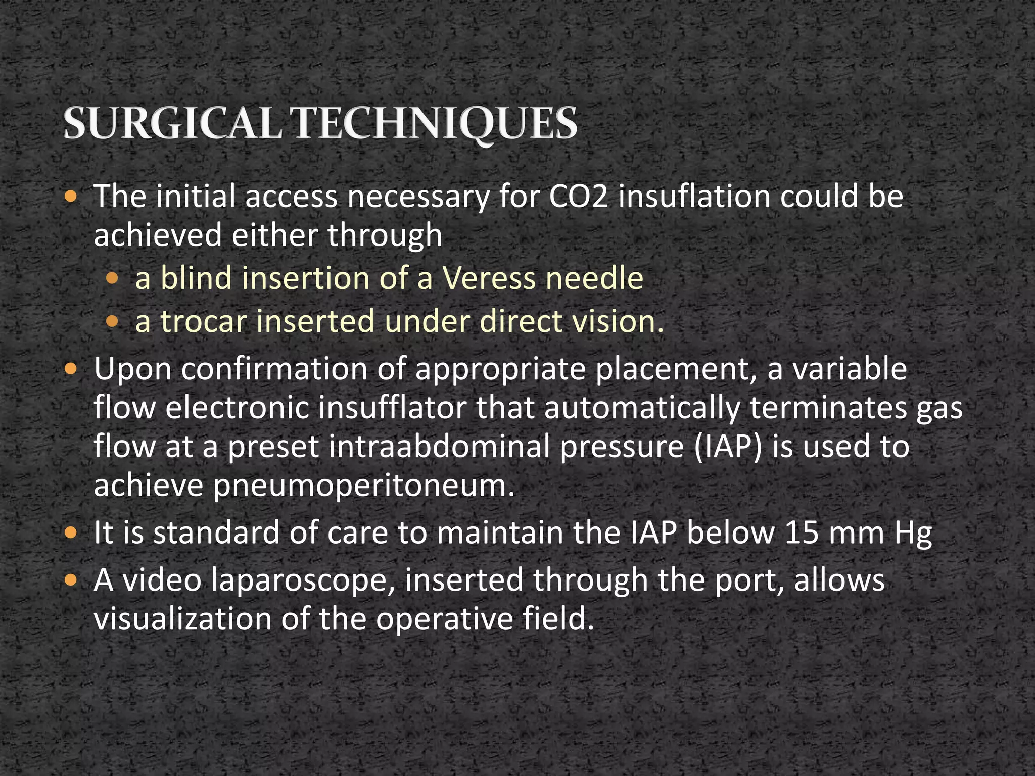 Anesthesia for laparoscopic surgery | PPTX