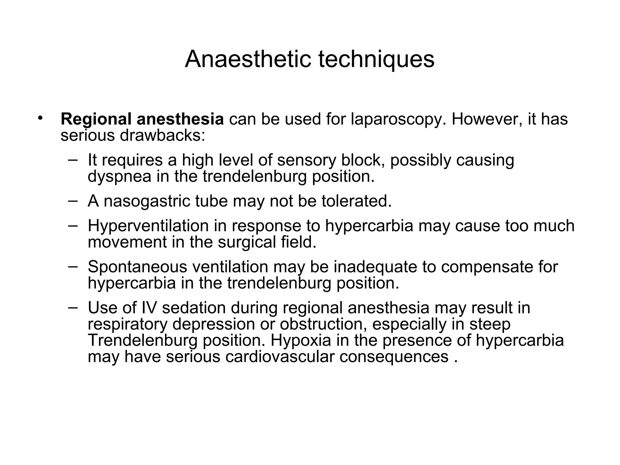 Anesthesia for laproscopic surgery | PPT