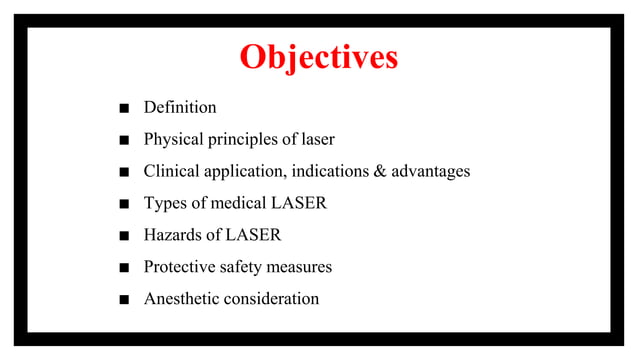 Anesthesia for laser airway surgery | PPTX