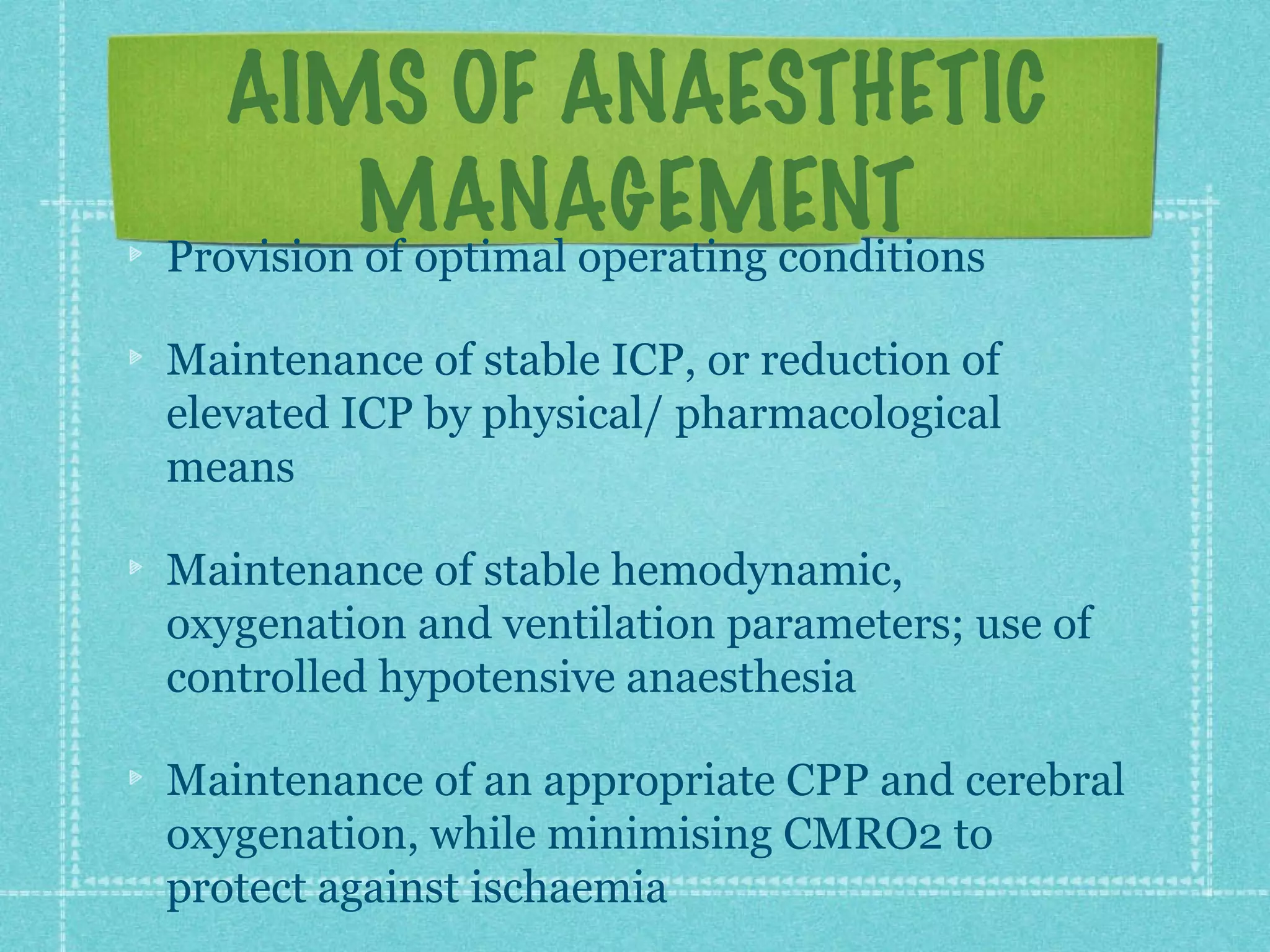 Anesthesia for neurosurgery (zuhura) | PPT